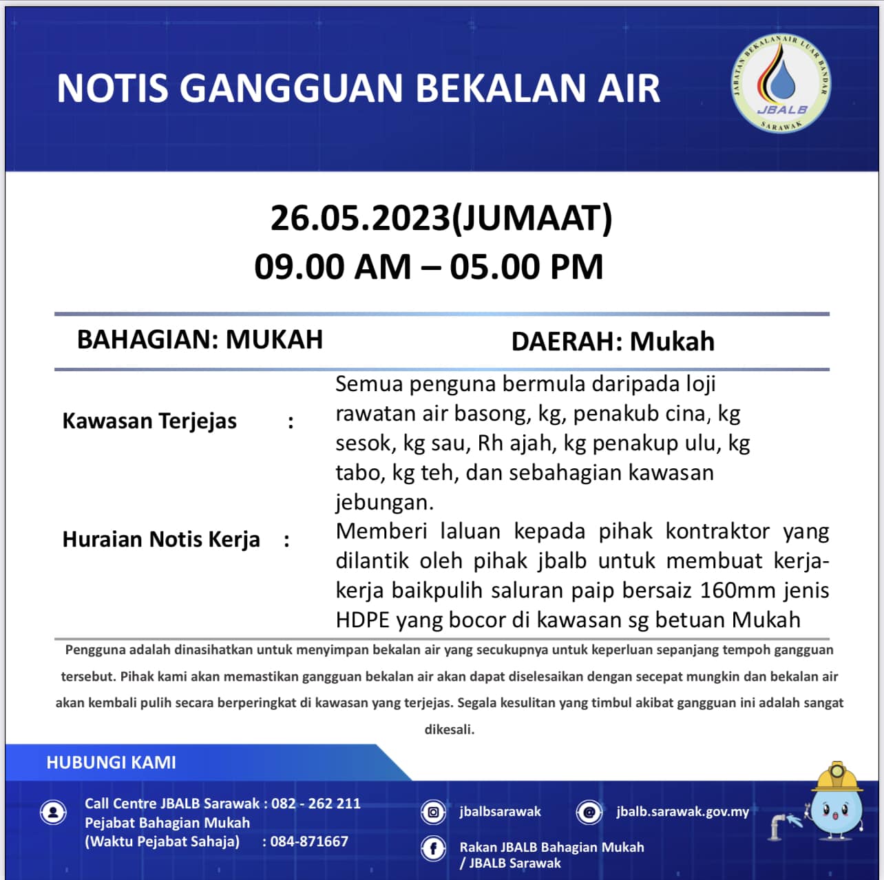 Announcement - Official Website of Sarawak Rural Water Supply ...